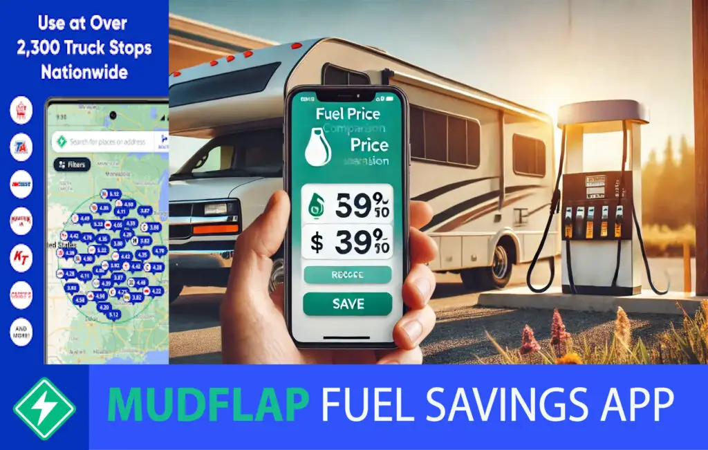 Mudflap Fuel App is designed for RVers to save money on Fuel